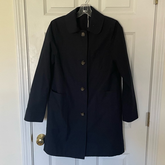 COS | Jackets & Coats | Cos Navy Collared Button Front Coat Jacket 4 ...